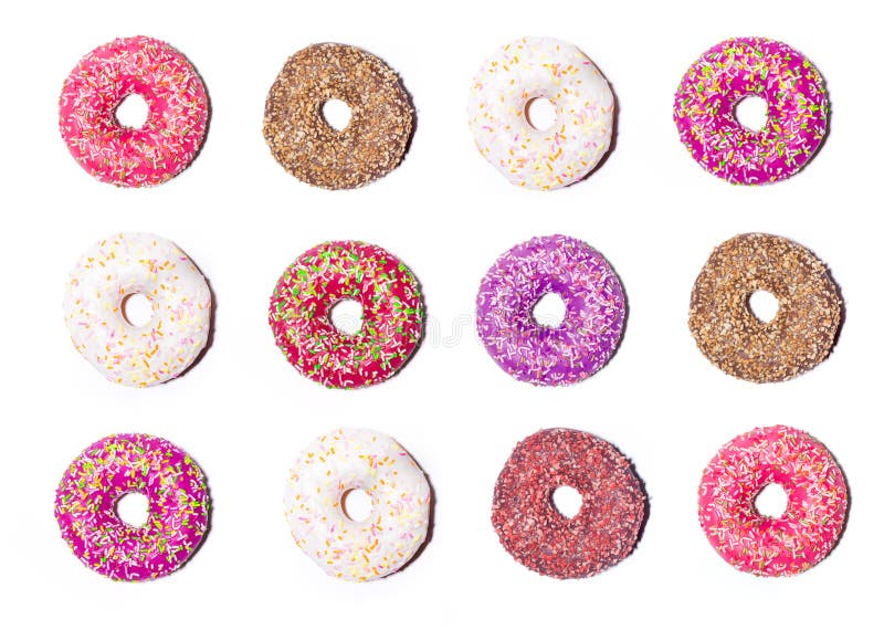 Colored Donuts with Sprinkles. Stock Image - Image of chocolate, food ...
