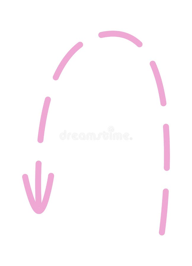 Colored Doodle Dotted Line Arrow Showing Direction Stock Vector ...