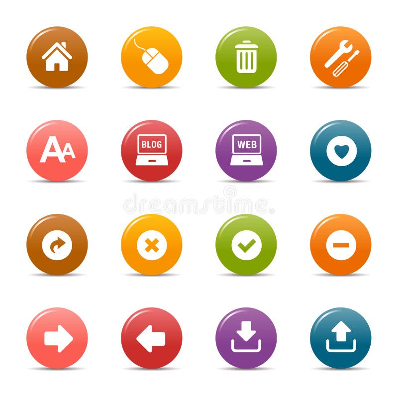 Colored Dots - Classic Web Icons Stock Vector - Illustration of globe ...