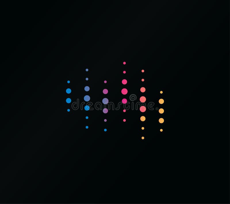 Colored Dots with Color Gradient, Abstract Emblem for Equalizer, Vector ...