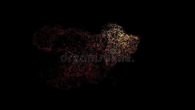 Colored Dots Moving in Space Creating Shape. Animation Stock ...