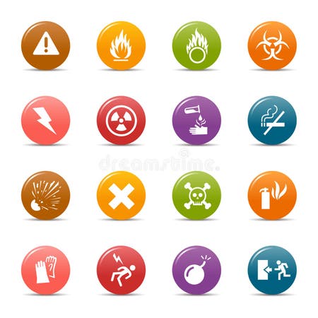 Colored Dots - Warning Icons Stock Vector - Illustration of emergency ...