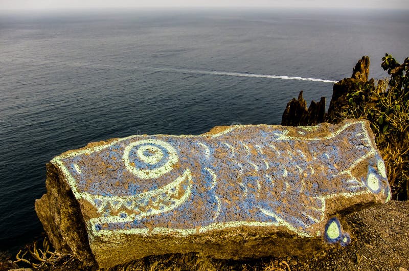 Colored Draw of Big Fish stock photo. Image of rock - 316620624