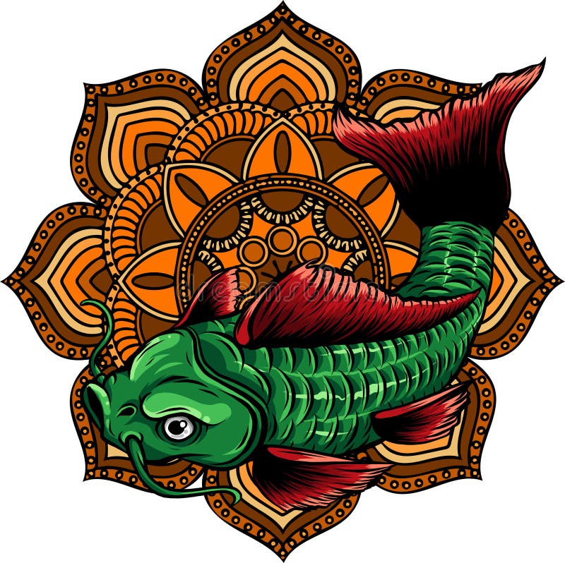 Colored Draw of Carp Fish Vector Illustration Design Stock Vector ...