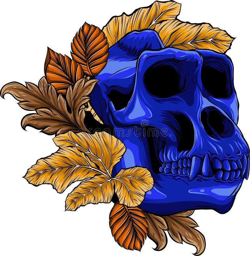 Colored Draw of Monkey Skull Vector Illustration Design Stock Vector ...