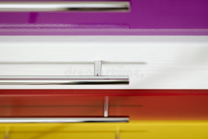 Colored Drawers Drawers Front View Stock Photo - Image of interior ...