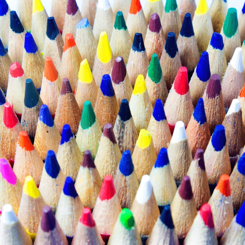 Colored Drawing Pencils in a Variety of Colors Stock Image - Image of ...