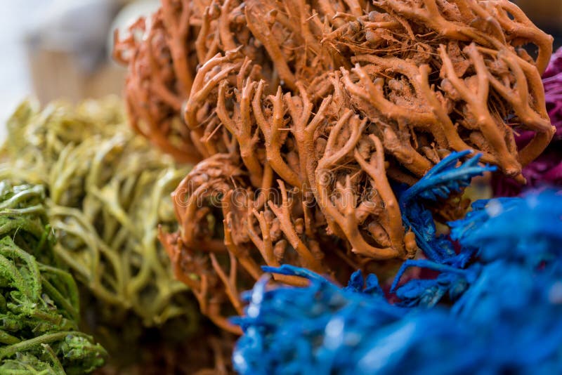 Colored Dried Seaweed Shaped into Decorative Balls Stock Photo - Image ...