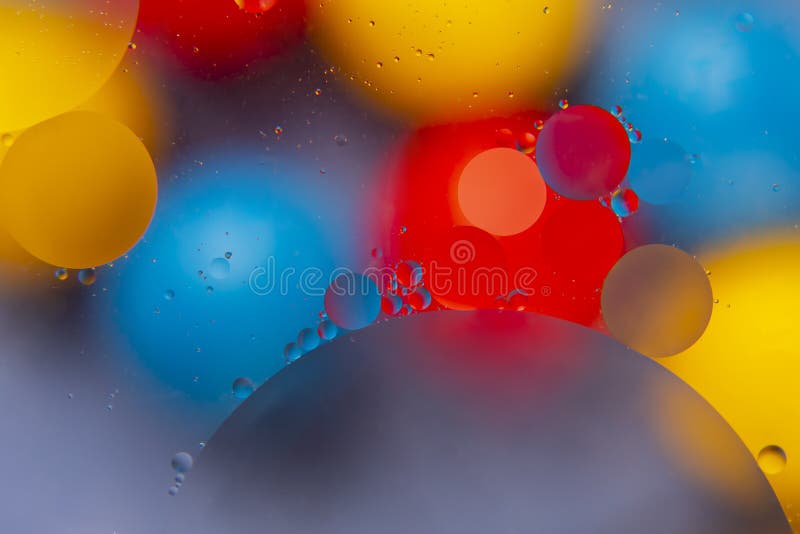 Colored Drops of Oil Liquid on Glass. Abstraction Background Texture ...