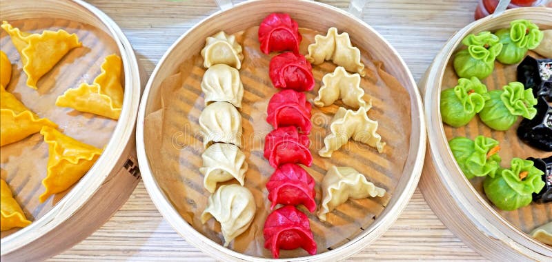 Colored dumplings in a Cup stock image. Image of food - 162231147