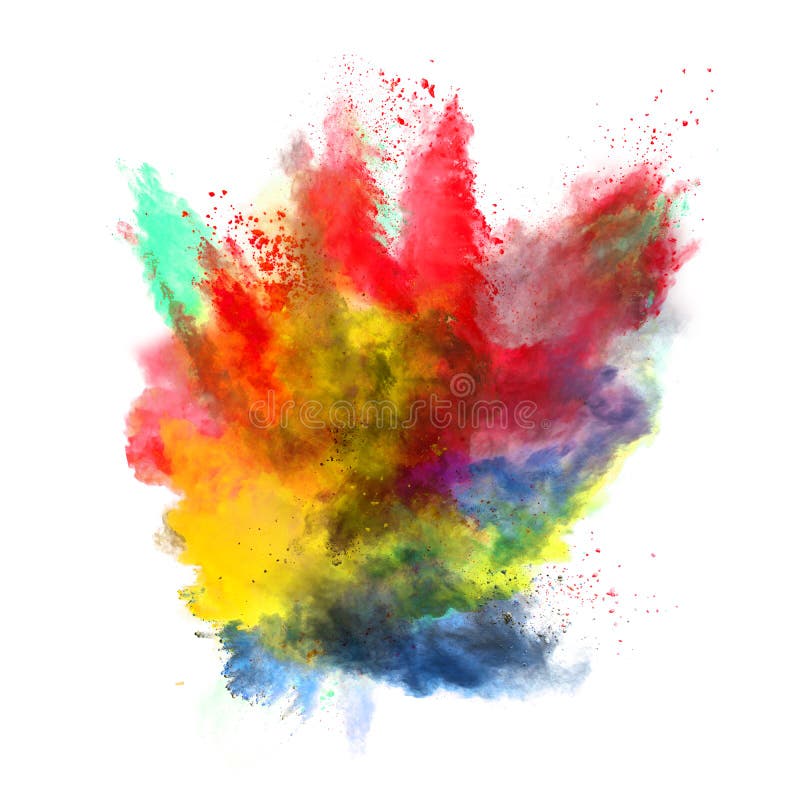 Colored Dust Explosion on Black Background Stock Image - Image of black ...