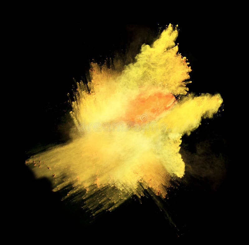 Orange Dust Explosion Isolated on White Background Stock Image - Image ...