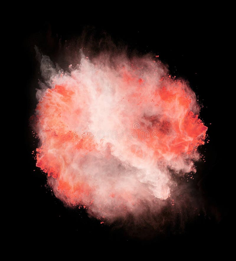 Orange Dust Explosion Isolated on White Background Stock Image - Image ...