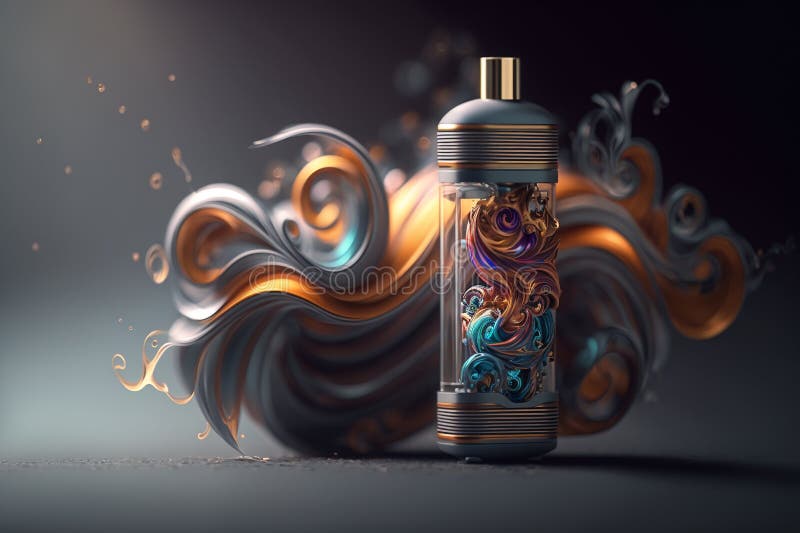 Colored E-cigarettes for Vaping and Various Fruits. the Symbol of the ...