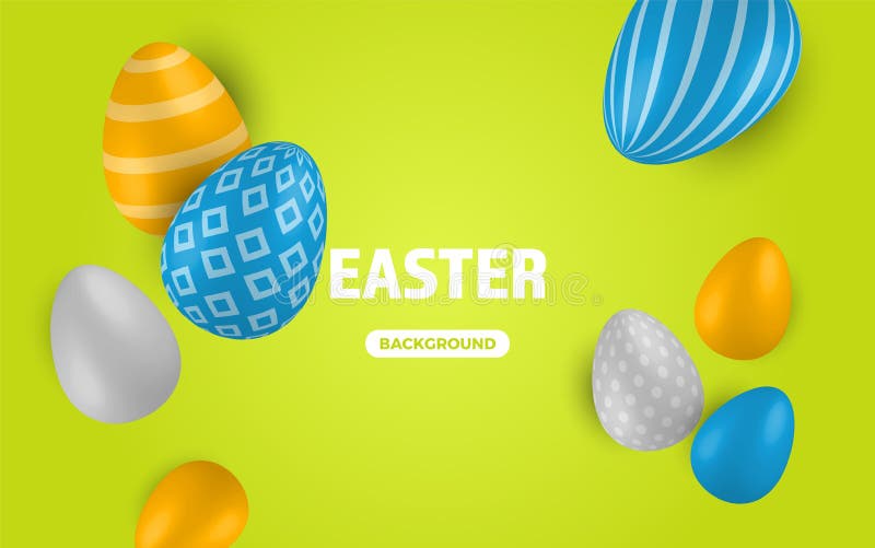 Colored Easter Eggs Banner. 3d Easter Egg, Spring Holiday Traditional ...