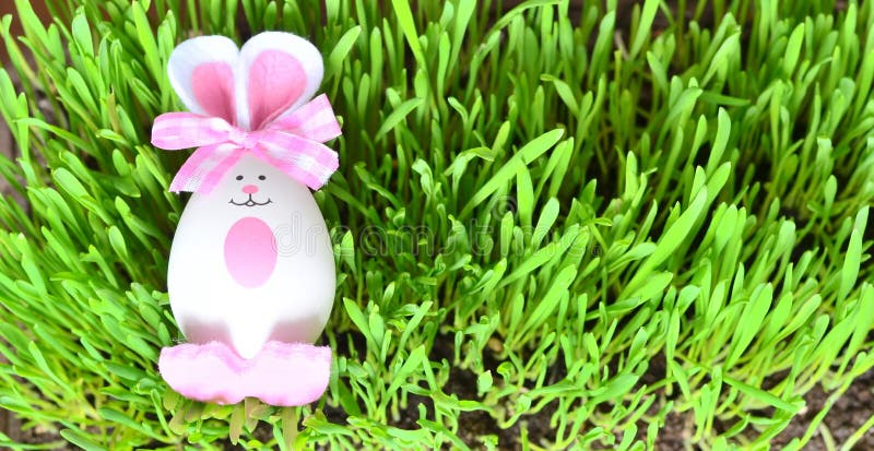 Colored Easter Eggs Bunny on Grass Stock Image - Image of holiday, park ...