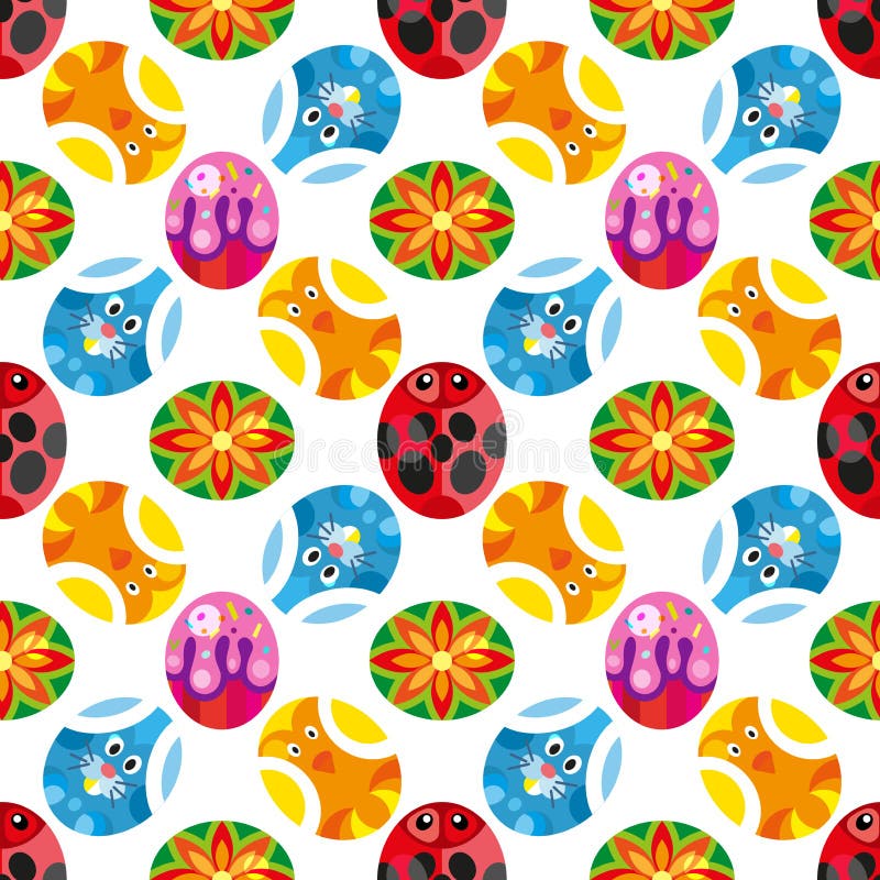 Pattern of Colored Easter Eggs Stock Illustration - Illustration of ...