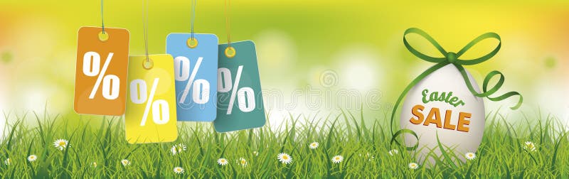 Colored Easter Eggs Price Sticker Sale Spring Header Stock Vector ...
