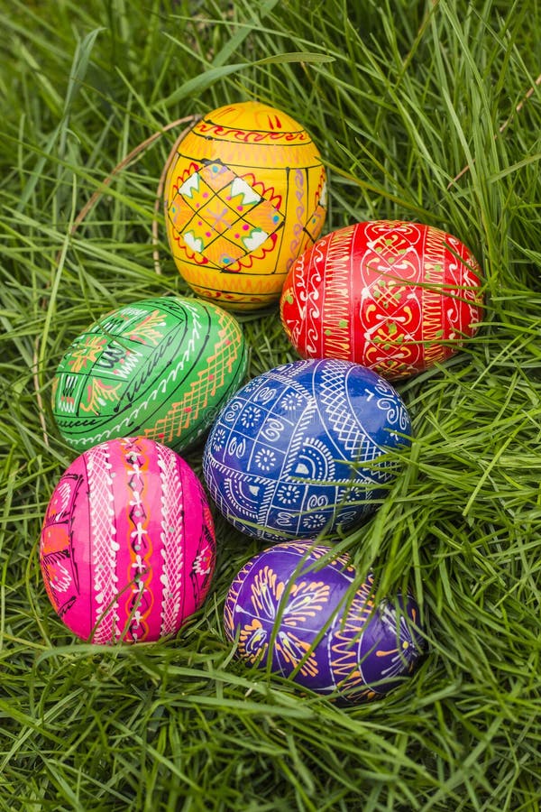 Colored Easter Eggs stock image. Image of domestic, hunt - 53620967