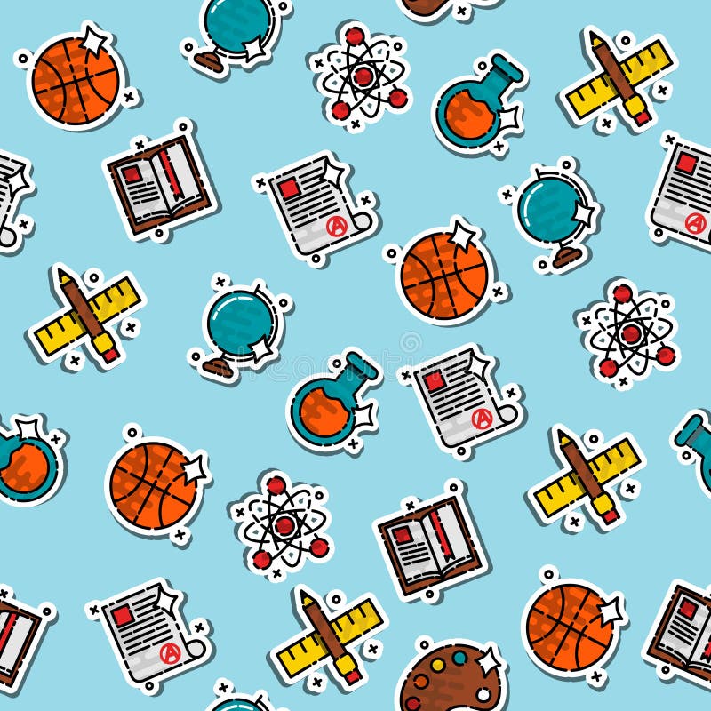 Colored education pattern stock vector. Illustration of chalkboard ...