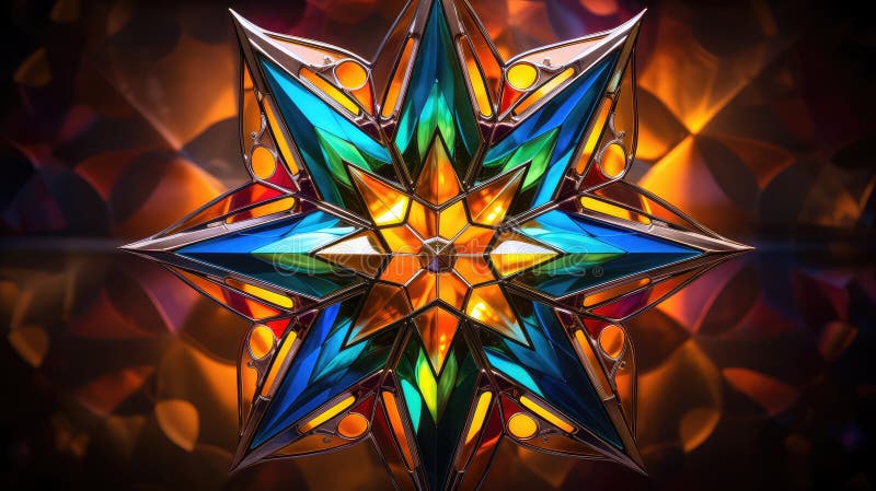 Colored eight point star stock illustration. Illustration of colors ...