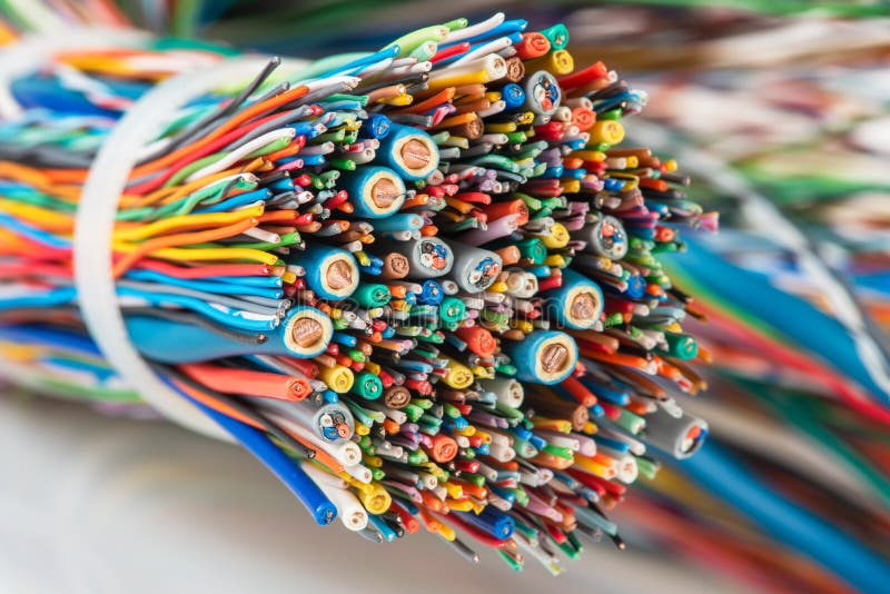 Colored Electric Cables Close Up Stock Photo - Image of power, macro ...