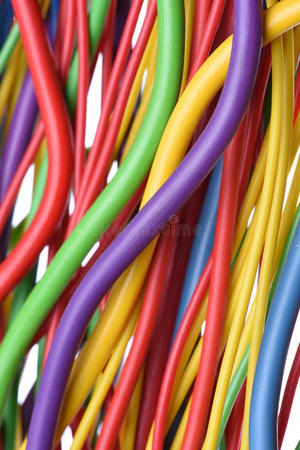 Colored Electric Cables Closeup Stock Image - Image of idea ...