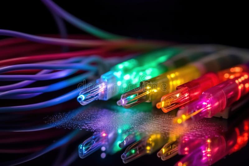 Colored Electric Cables and Led. Generative AI Stock Illustration ...