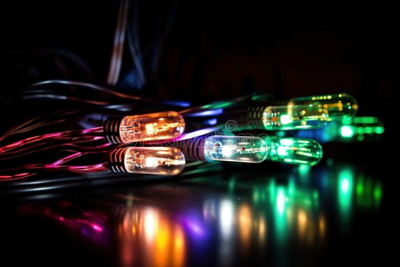Colored Electric Cables and Led. Generative AI Stock Illustration ...
