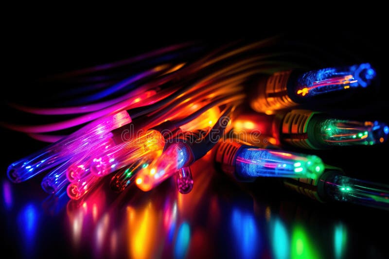Colored Electric Cables and Led. Generative AI Stock Illustration ...