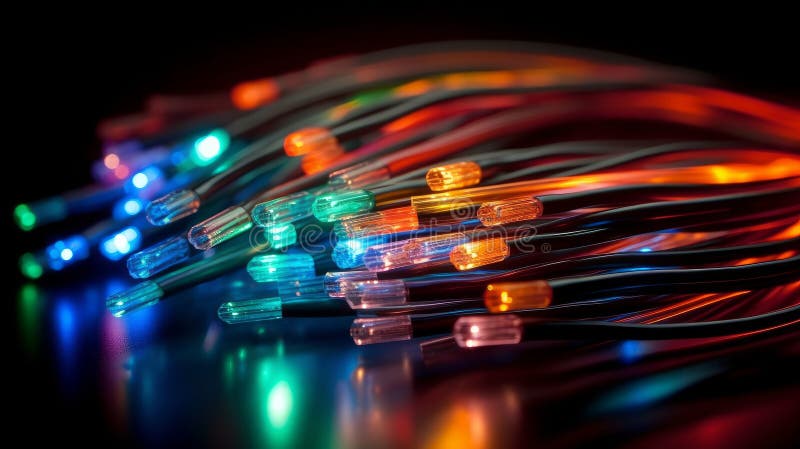 Colored Electric Cables and Led. Generative AI Stock Illustration ...