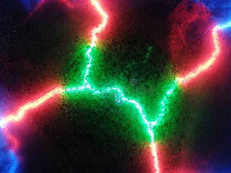 Colored Electric Lightning Shines in the Dark Stock Photo - Image of ...