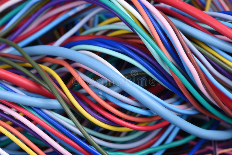 Colored electrical cable stock photo. Image of connection - 109038586