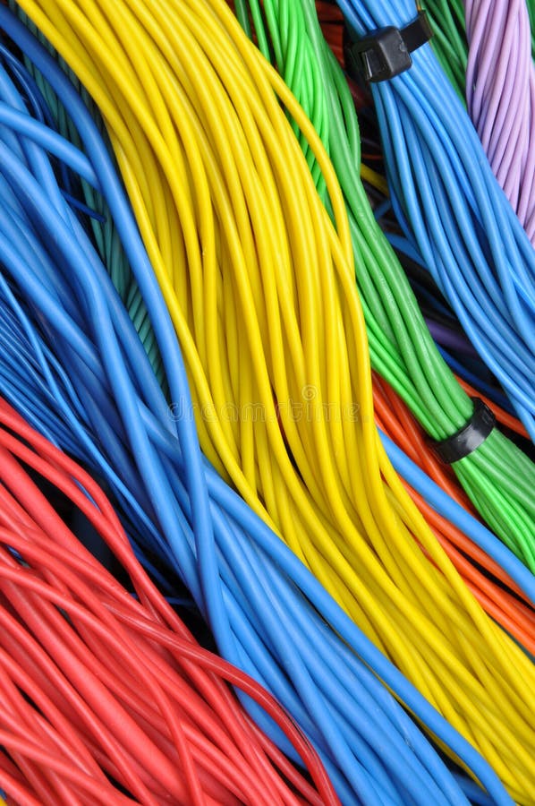 Colored electrical cables stock image. Image of background - 60139735
