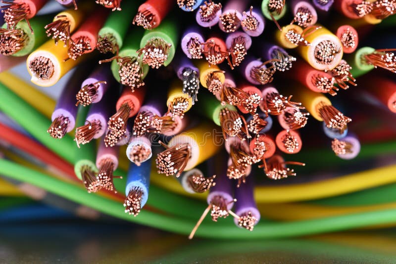 Colored Electrical Cables in Computer Systems Stock Photo - Image of ...