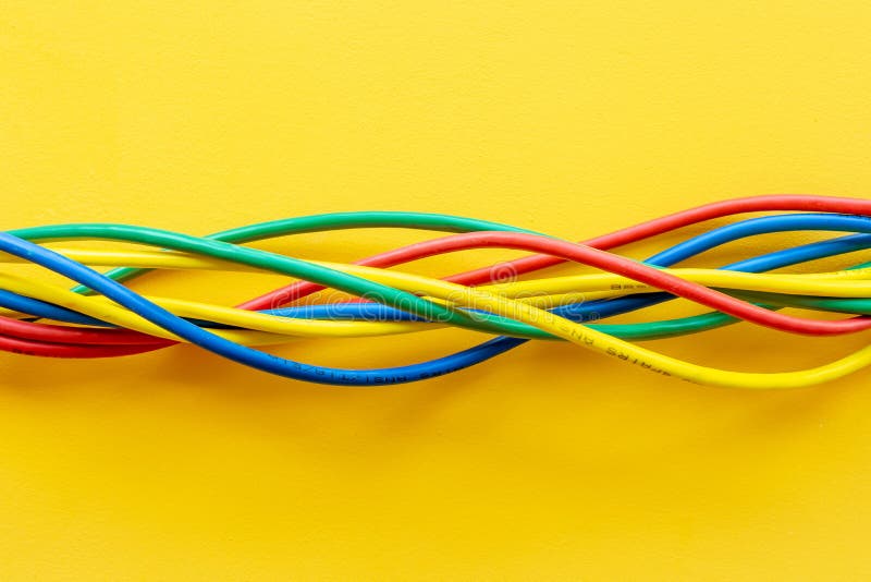 Colored Electrical Cables and Wires, Top View Stock Photo - Image of ...