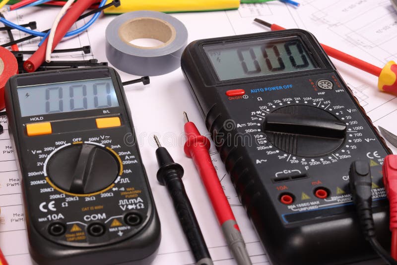 Colored Electrical Outlets for Indoors Stock Photo - Image of ...