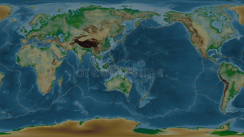 Maoke Plate - Global Map. Patterson Cylindrical. Physical Stock ...