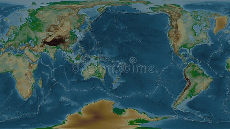 New Hebrides Plate - Global Map. Patterson Cylindrical. Physical Stock ...