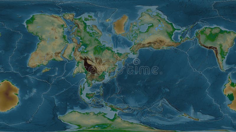 Okhotsk Plate - Global Map. Patterson Cylindrical. Physical Stock ...