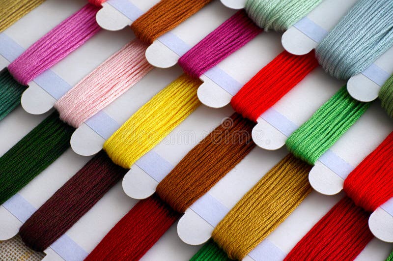 Colored Embroidery Threads Ready for Cross Stitch Stock Image - Image ...