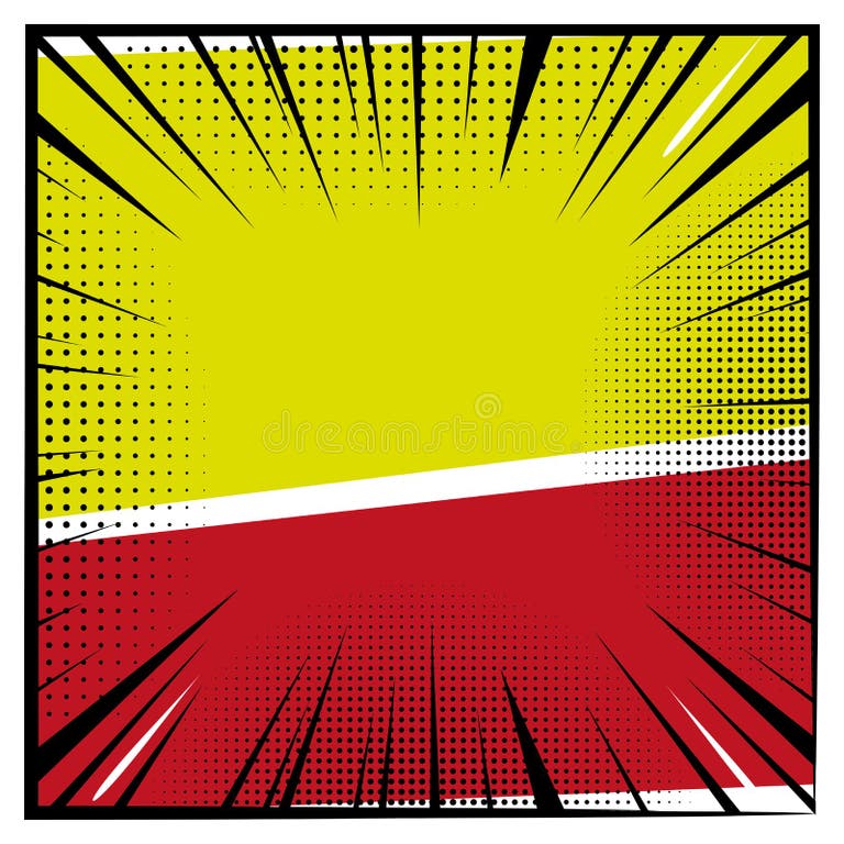 Colored Empty Comic Page with Halftone Effect Vector Stock Vector ...