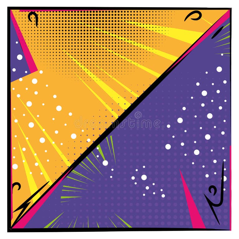 Colored Empty Comic Page with Halftone Effect Vector Stock Vector ...