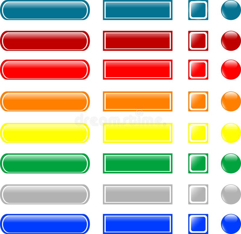 Empty Colored Web Button Collection Stock Vector - Illustration of ...