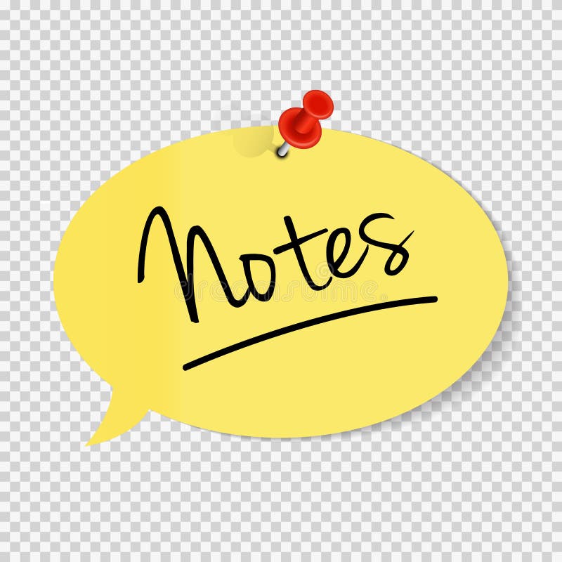 Colored Empty Paper Note Sticker with Red Pin for Office Text or ...