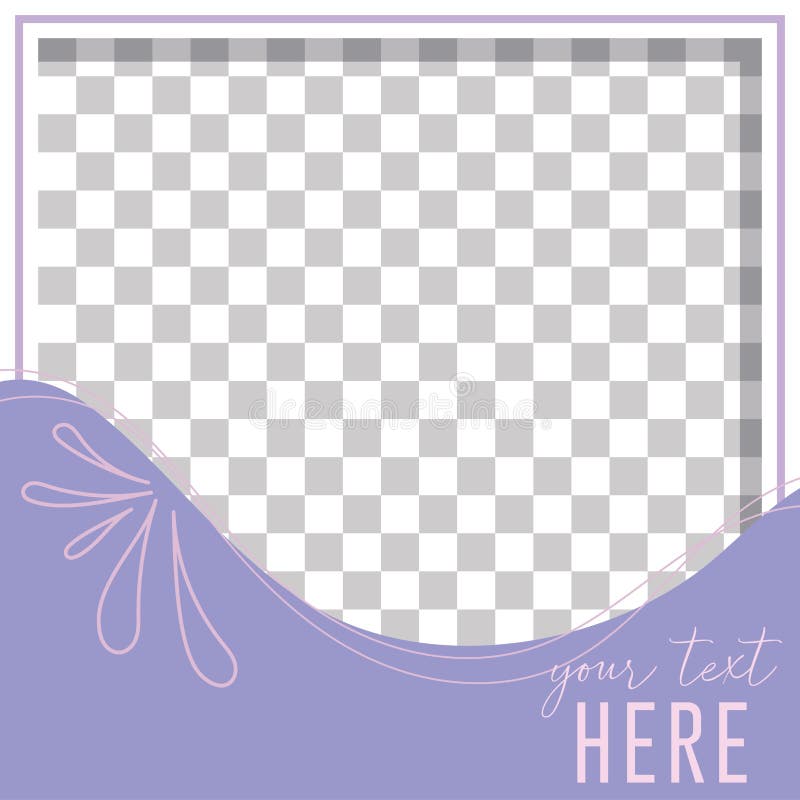 Colored Empty Social Network Post Template with Purple Border Vector ...