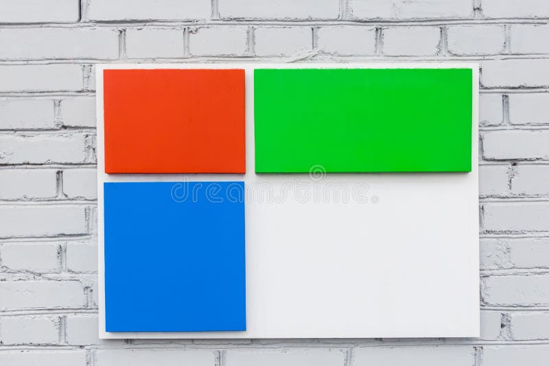 Colored Empty Squares Abstract Design Blank Cubes on White Urban Brick ...