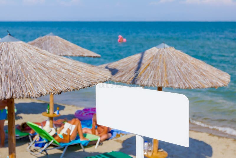 Colored Empty Wooden Sign, Board for Beach Advice Stock Photo - Image ...