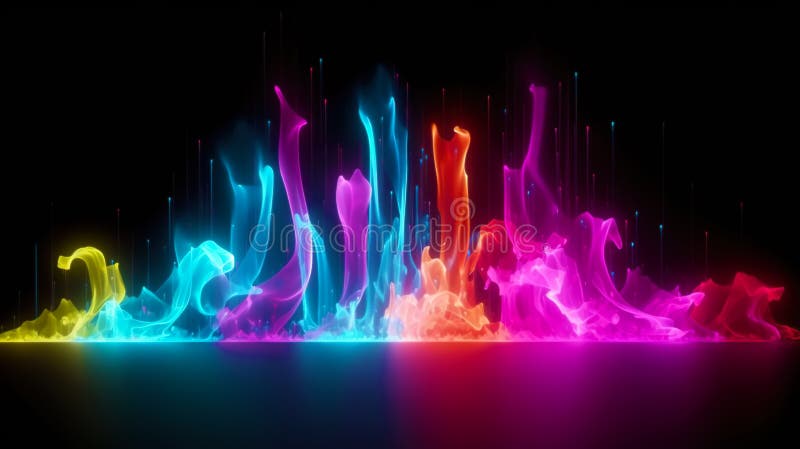 Colored Energies, Vibrations of the Sound of Music, Light Waves Stock ...