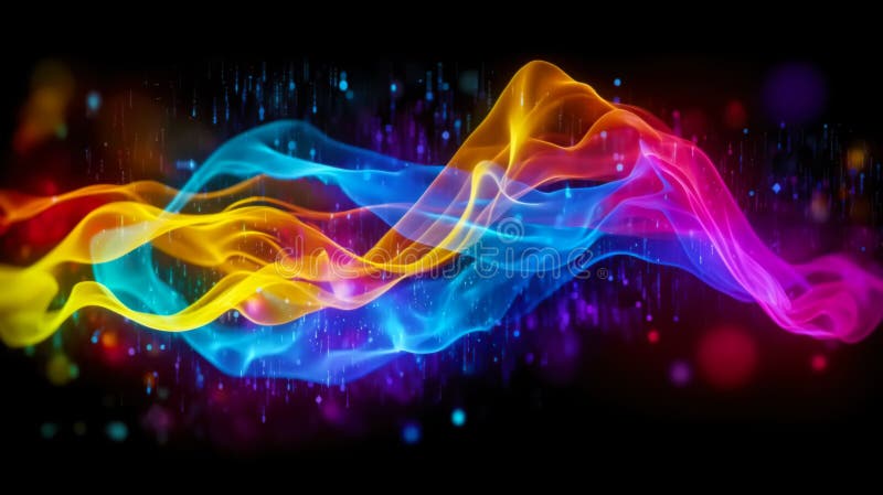 Colored Energies, Vibrations of the Sound of Music, Light Waves Stock ...